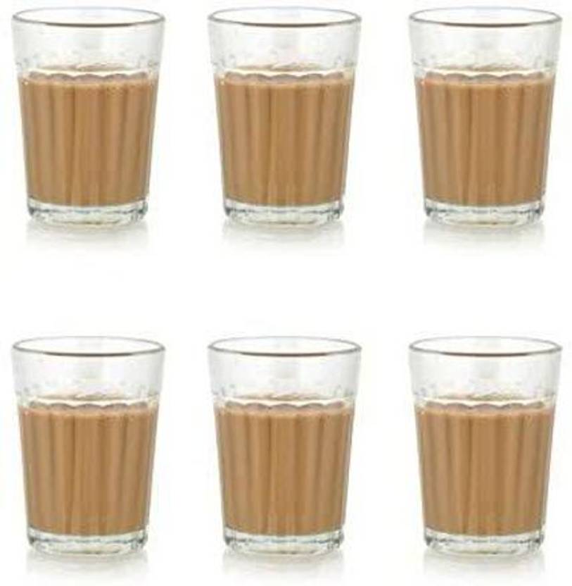 Shree Baake Bihari JI traders (Pack of 6) Tea Glass Glass Set Hot Beverage Glass Price in India ...