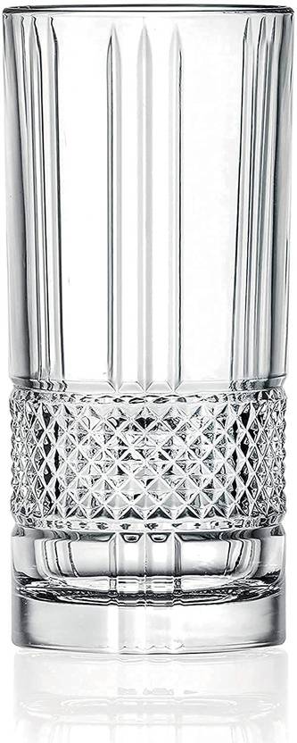 ANOXA (Pack of 6) Round Water Juice Glass Crystle Glass Set for Drink ...