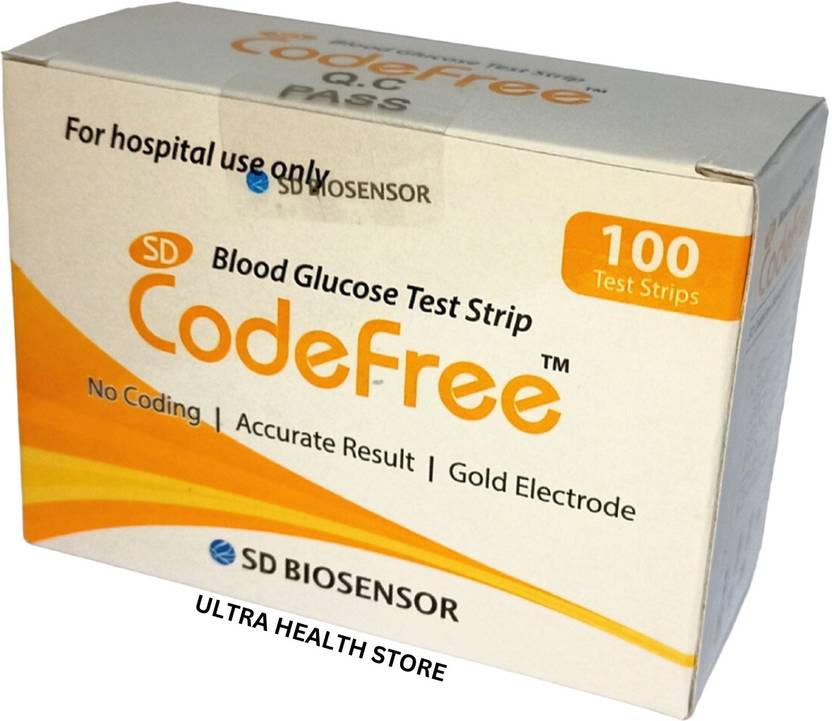 SD Codefree Blood Glucose Monitoring Test Strip 100 Sugar check code ...