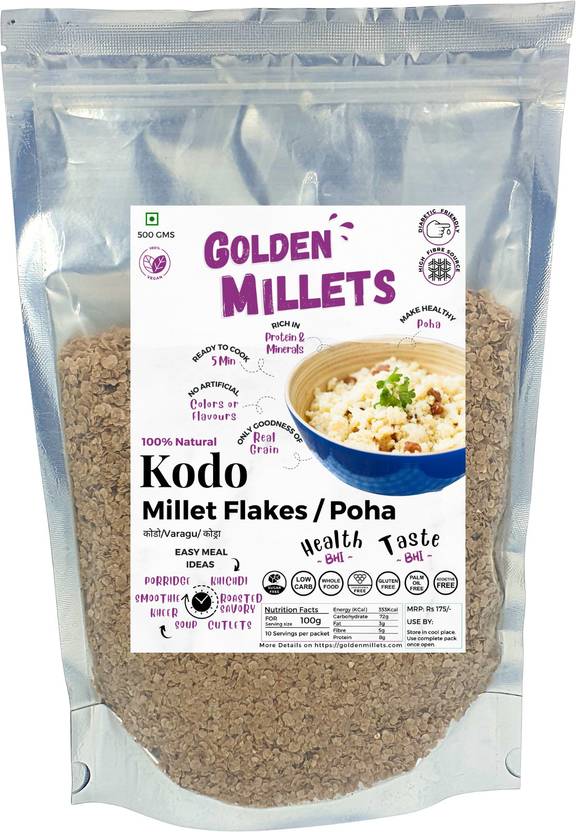 GOLDEN MILLETS Kodo Millet Flakes 1kg Kodo Millet Price in India - Buy ...