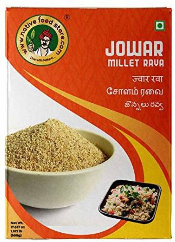 Nativefoodstore Cholam Jowar Rava, 500g Corn Sooji Maize Dalia Jowar ...