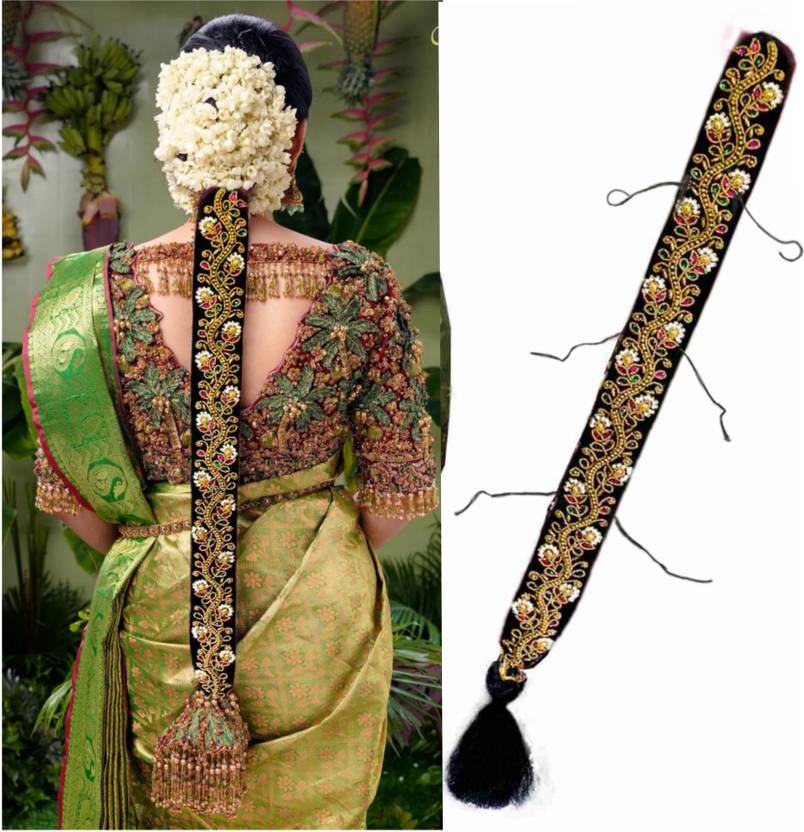 SAJIRI Maggam Work Poola Jada for Wedding Bridal Bharatanatyam Savaram ...