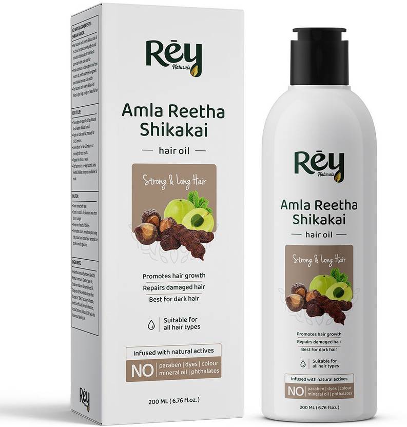 Rey Naturals Amla Reetha Shikakai Anti-Dandruff 200ML Hair Oil - Price ...