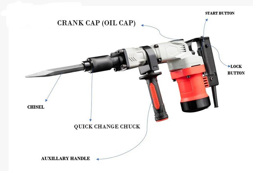 Pinaka 0835 electric corded Demolition hammer breaker 6 kg impact ...