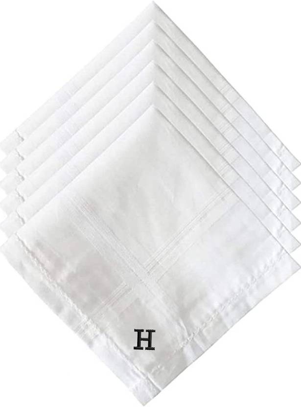 Mrunals Fashion Cotton Handkerchief initial "H" for Men, (Pack of 6 ...
