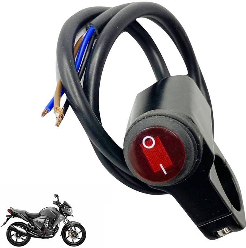 Dhe Best Bike One Way ON/Off Signal Indicator Switch Red For TVS Apache ...