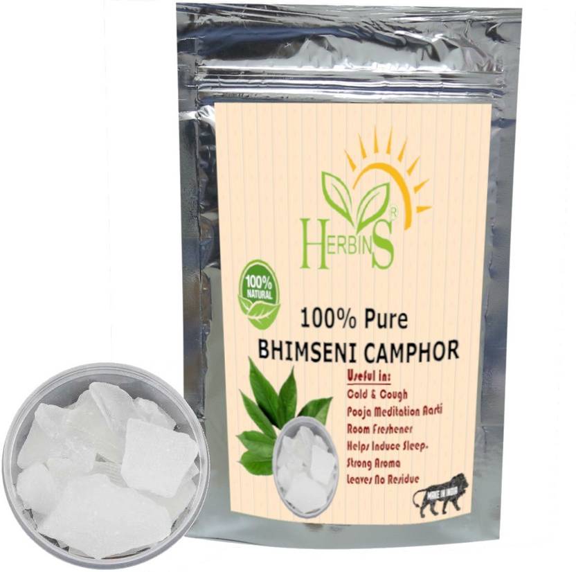 Herbins Original Bhimseni Kapoor/Bhimseni Camphor for Puja/Camphor ...