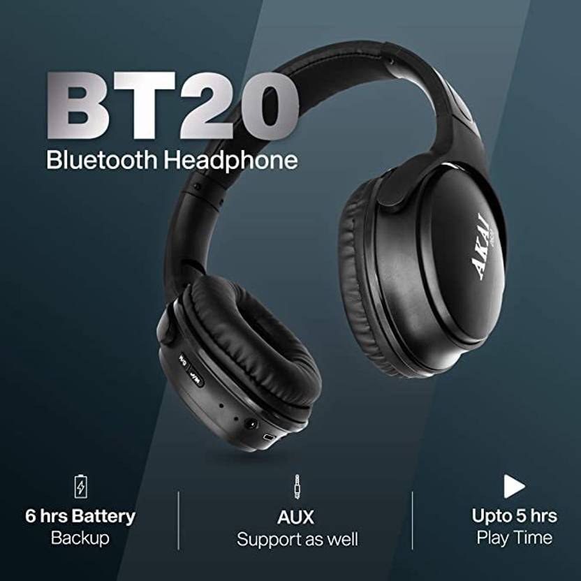 Unbranded AKAI BLUETOOTH HEADPHONE BEAST BT 20 (BLACK) Bluetooth ...
