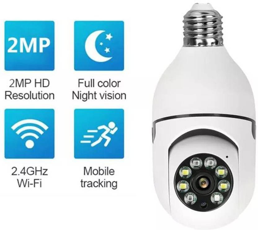SIOVS Hidden Smart Wifi IP Camera P2P Wireless 360 Degree PTZ Bulb ...