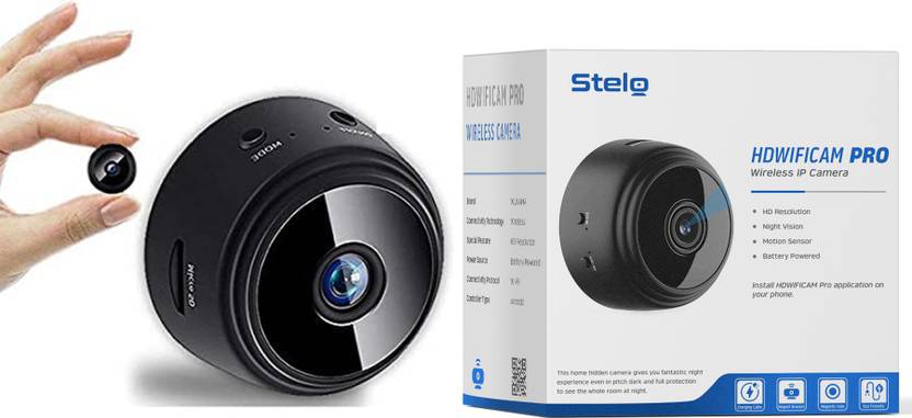 Stelo Wireless Hidden IP Cameras WiFi Mini Camera Nanny Cam Night ...