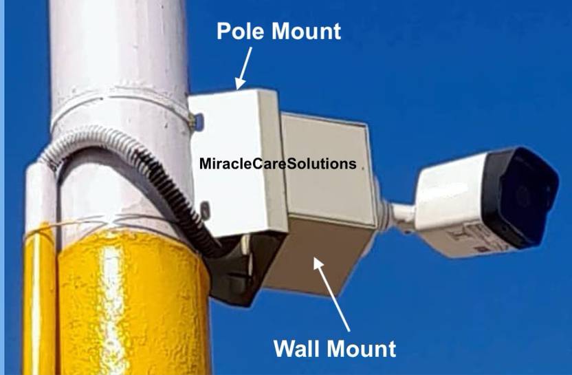 miracle care solutions CCTV Pole Mount (Metal) 5.5"x4"x3" for Security ...