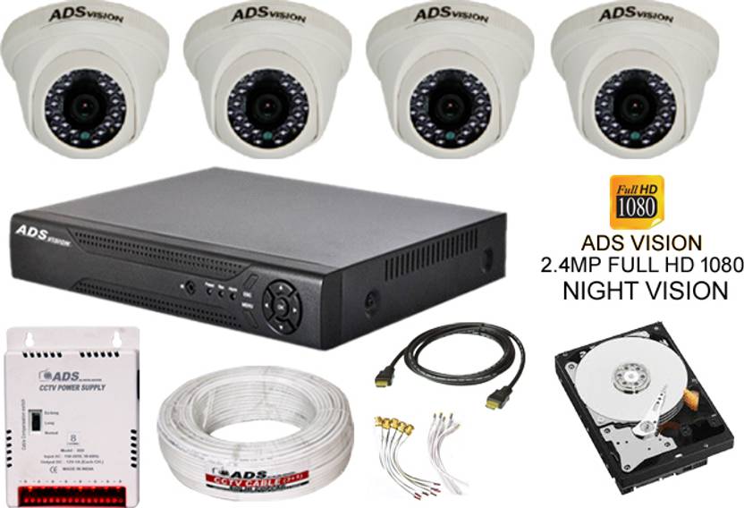 ADS VISION HD 4DOME Cctv Camera Full Set With 1TB HDD And All ...