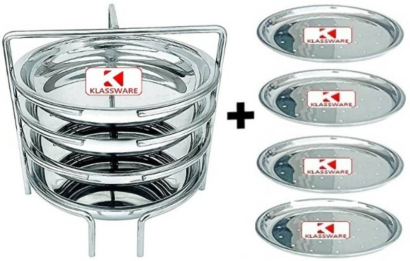 klassware Stainless steel 4 PLATE(2 IN 1) Thatte idli and Idiyappam ...