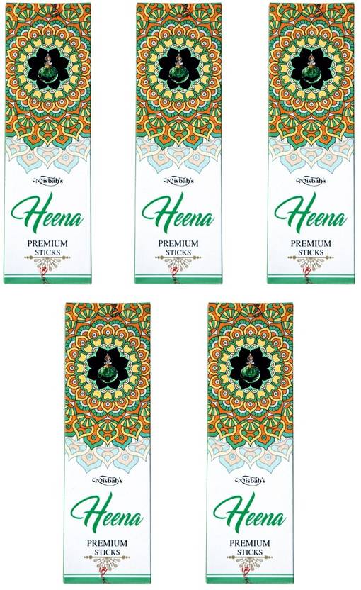 Misbah's HEENA PREMIUM AGARBATHI (MASALA BATHI) 50GM PACK OF 5 Natural ...