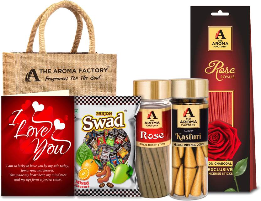 The Aroma Factory I Love You Gift Hamper Set (Swad Mix 25 Candy,Rose ...