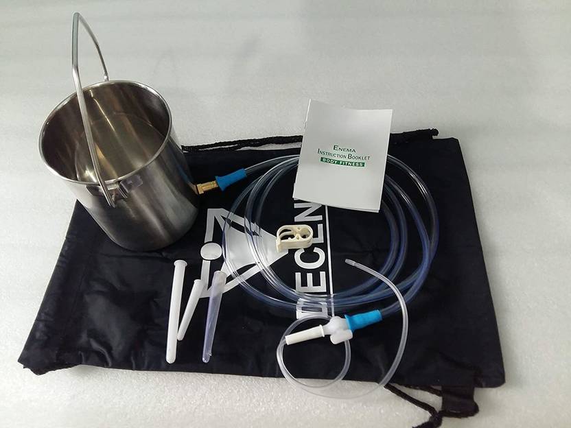 BODY FITNESS Douche One Quart Stainless Steel Enema Bucket - PVC Tubing ...