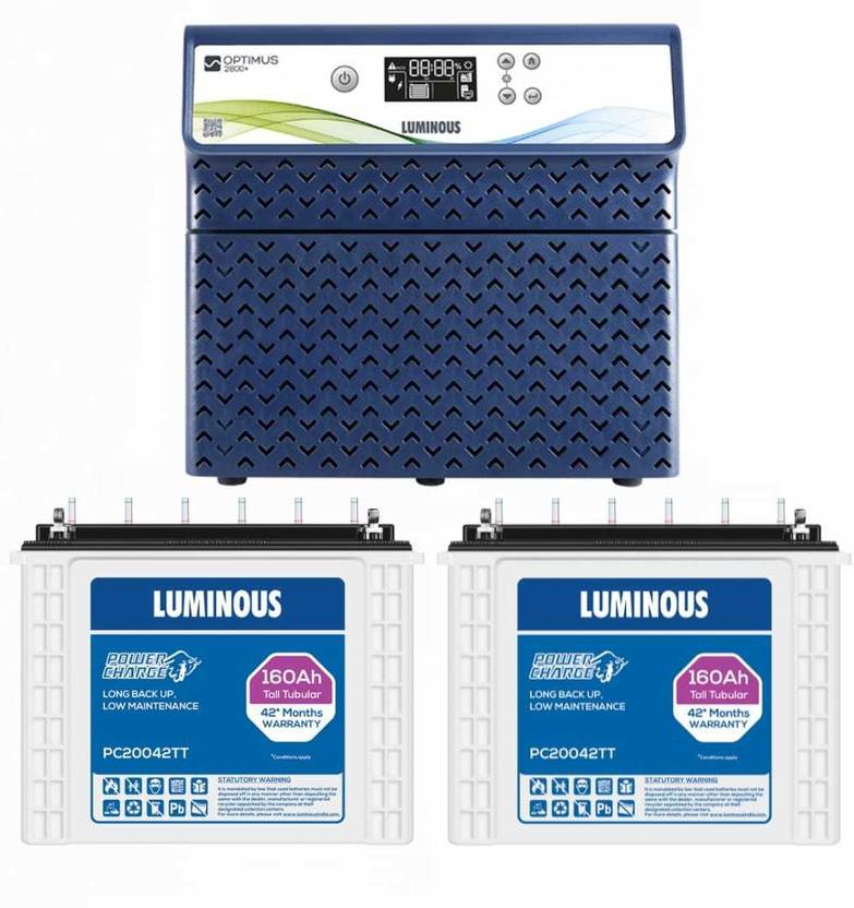 LUMINOUS OPTIMUS 2800 Pure Sine Wave Inverter with Power Charge PC20042 ...