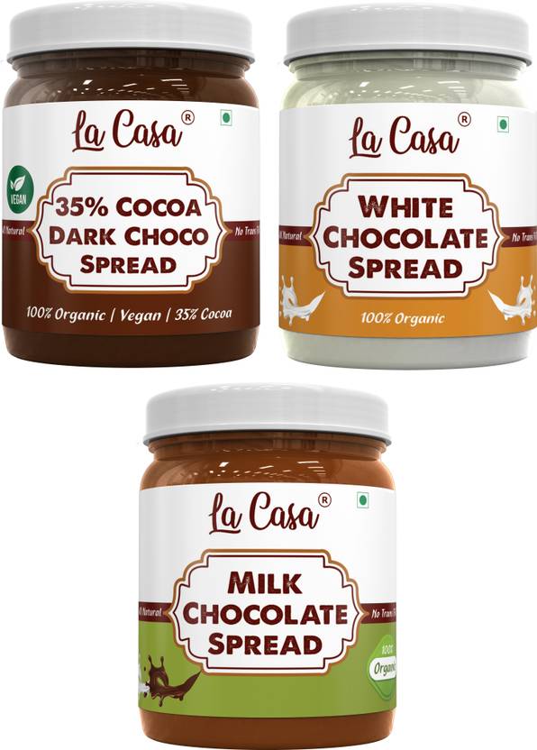 La Casa Choco Spread Combo - Dark+Milk+White Chocolate Spread | 1050 g ...