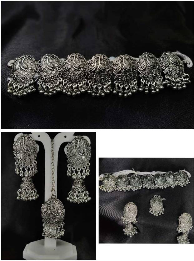 DUSKY COSMOS Oxidised Silver Silver Jewellery Set Price in India - Buy ...