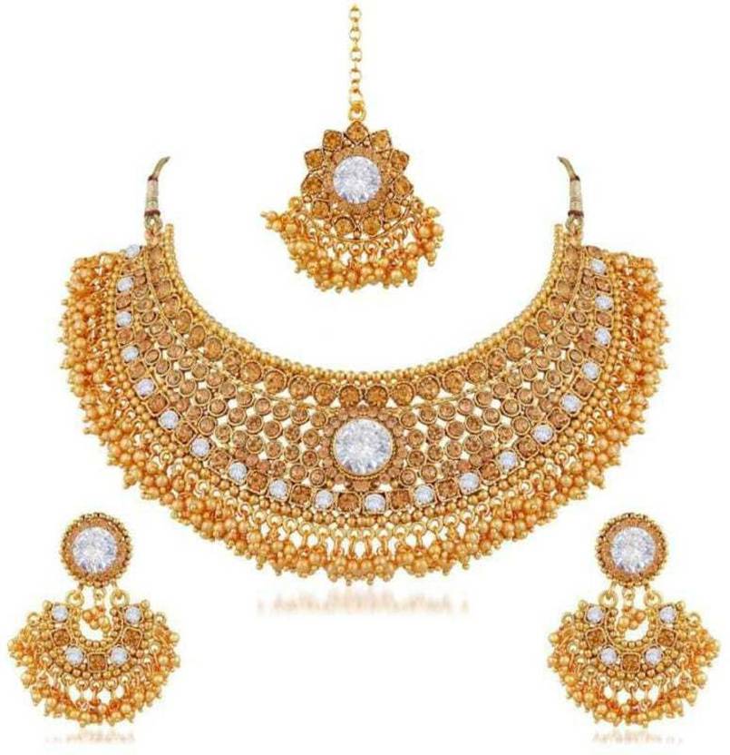 SAMC Alloy Gold-plated Gold Jewellery Set Price in India - Buy SAMC ...