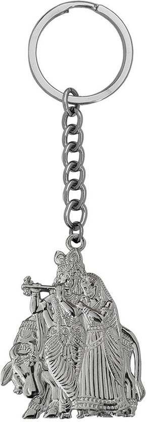 M Men Style Shri Radha Krishna Idol Silver Keychain SKey2022284 Key ...