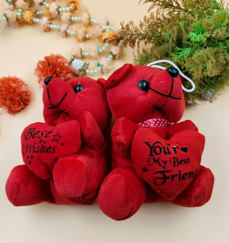 Paper Bear Red Teddy Key Ring Key Chain for Kids Girls Pack of 4 Key ...