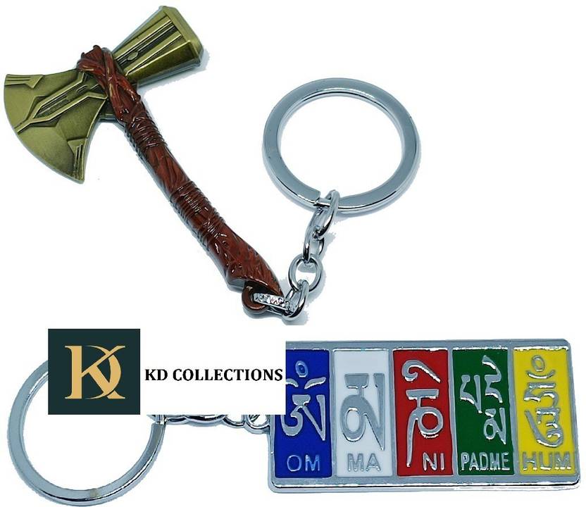 kd collections TIBETAXEGL-MTL Thor Axe Hammer Keychain & Tibet Ladakh ...