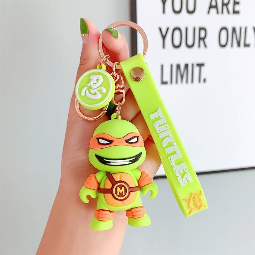 Mubco Ninja Turtles Michelangelo 3D Keychain Strap Charm & Hook PVC ...