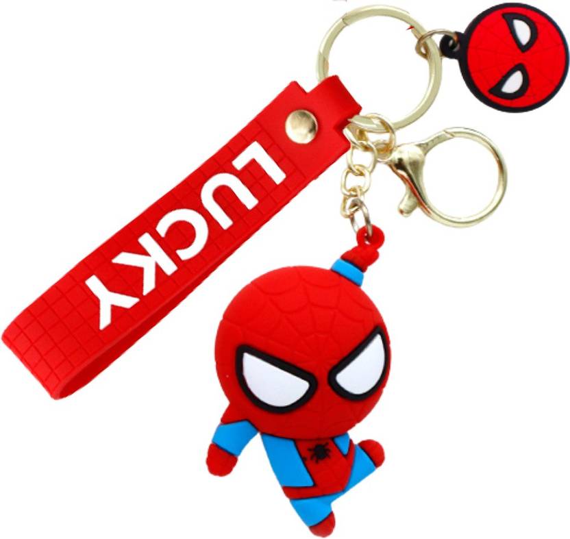 KARBD Spiderman Marvel Avengers 3D PVC Silicone Lucky Rubber Keychain ...