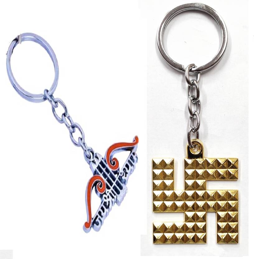 MOREL KEYCHAIN SWASTIK &JAI SHREE SHYAM FOR OFFICE CAR BIKE HOUSE ...