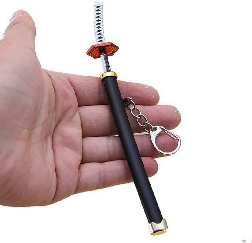 Mubco Demon Slayer Sabito Mini Katana Sword Keychain Anime Ninja Knife Toys Model Key Chain