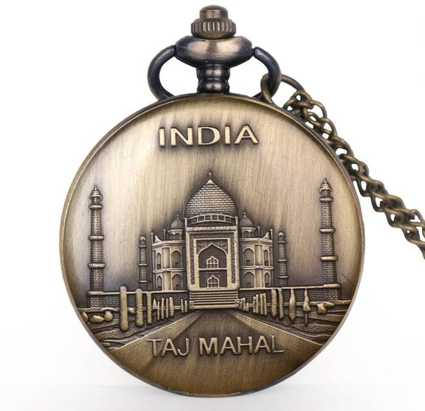 Buko Vintage Pocket Watch Souvenir Taj Mahal Key Chain Price in India ...