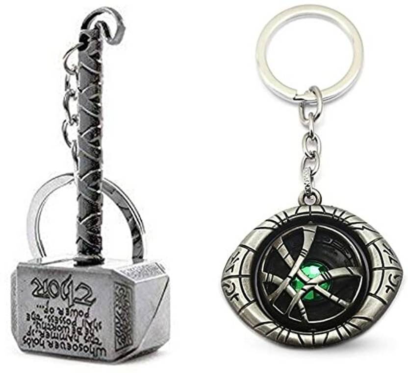 ZYZTA Metal Silver Thor Hammer & Silver Rotating Doctor strange Eye ...