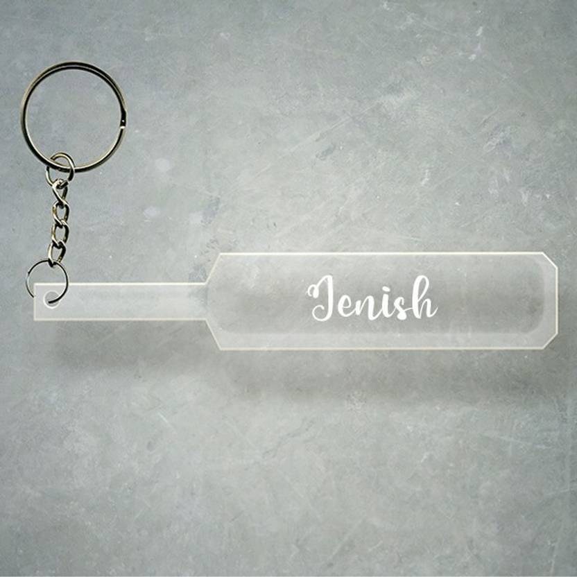 SY Gifts Cricket Bat Logo Design With Jenish Name Key Chain Price in ...