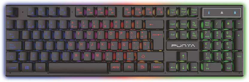 Punta Rainbow RGB Wired Gaming Keyboard With Laser Carving Characters ...