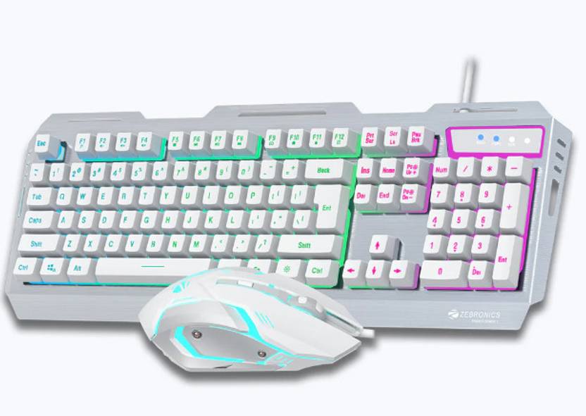 ZEBRONICS Zeb Premium Gaming Keyboard & Mouse Combo Transformer White ...