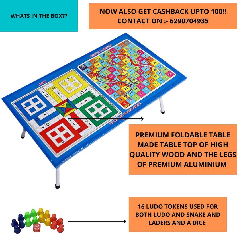 COOL BOY Ludo snakes ladders game 2 in 1 lapttop study table game ...