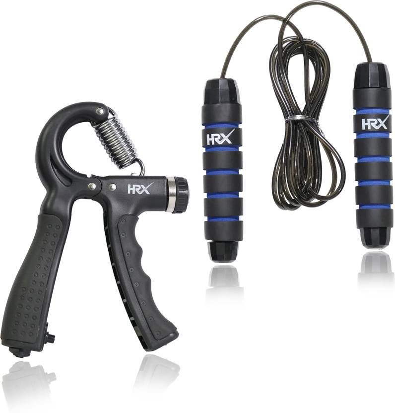 HRX General Fitness Combo Of D-Cut Rope with Countable Hand Gripper Gym ...