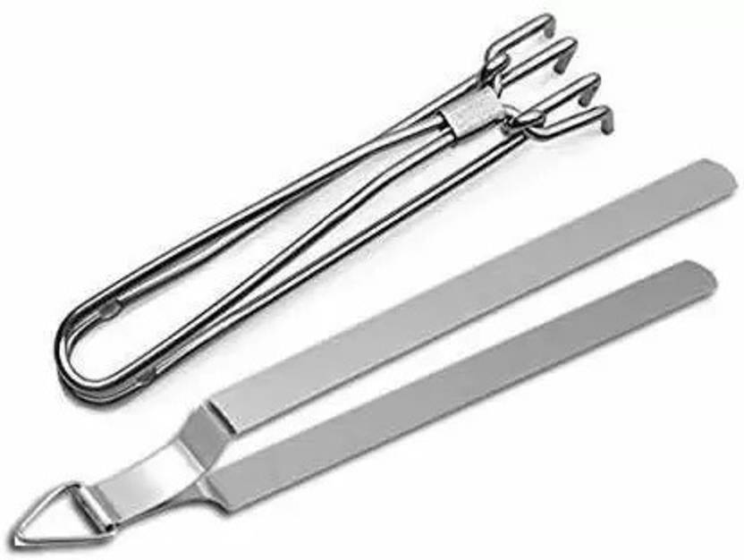 UMA Enterprises Steel Pakad Tong Set with Chapati Roti Chimta for ...