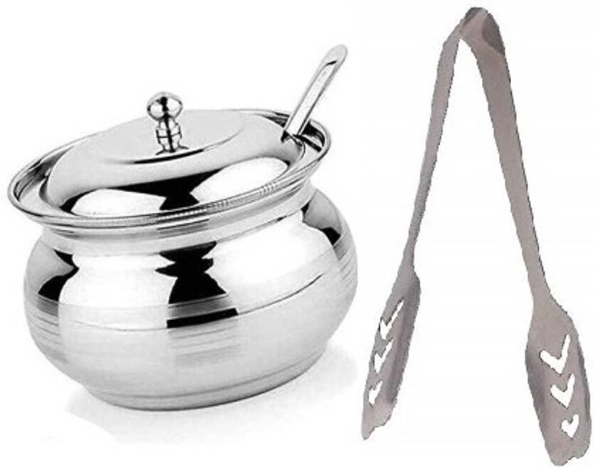 Nbird Stainless Steel Ghee Pot and Steel Momos Tong Stainless Steel ...