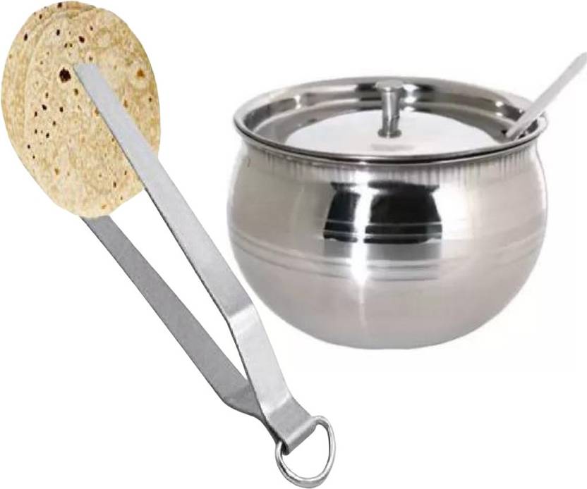 SHUBHCO Roti Chimta Tong or Chapati Pakad Chimta With Steel Gheepot Oil ...