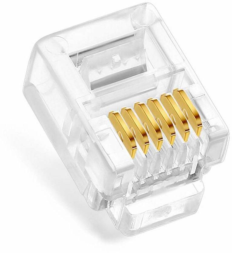 FENTICO RJ11/RJ12 6P6C Telephone Modular Plug, Connector for Phone Line ...