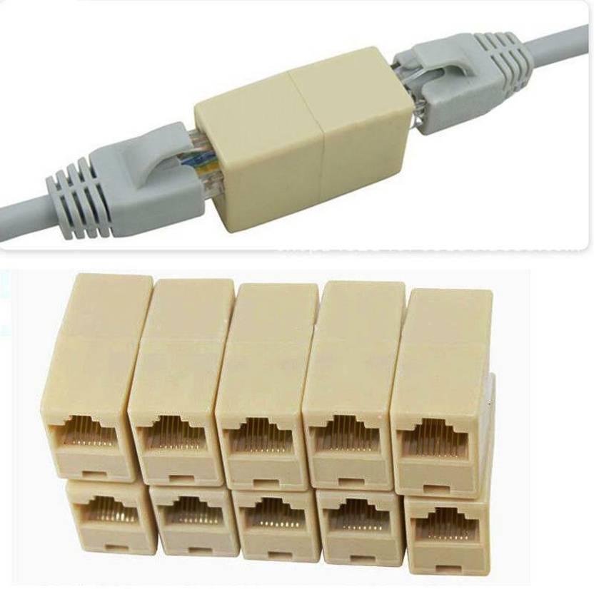 TAAPSEE 10Pack RJ45 CAT5 Coupler Plug Network LAN Cable Extender ...