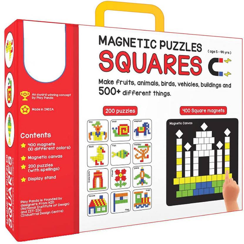 WiseWalker Magnetic Puzzle Squares Make 500 Different Things Learning ...