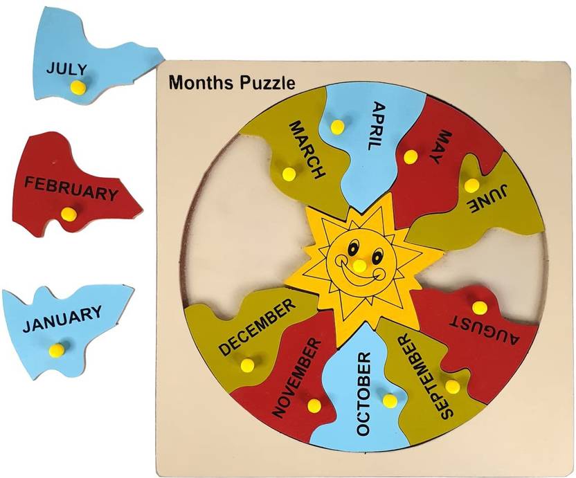 SHALAFI Jigsaw Month's Puzzle Month Name Learn Practice Boards Learning ...