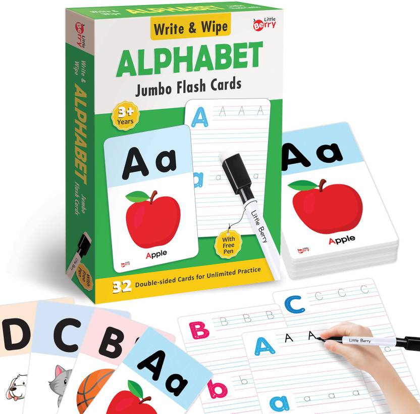 Little Berry ALPHABETS Wipe Clean Jumbo Flash Cards - 32 Reusable Cards ... Little Berry ALPHABETS Wipe Clean Jumbo Flash Cards - 32 Reusable Cards ...