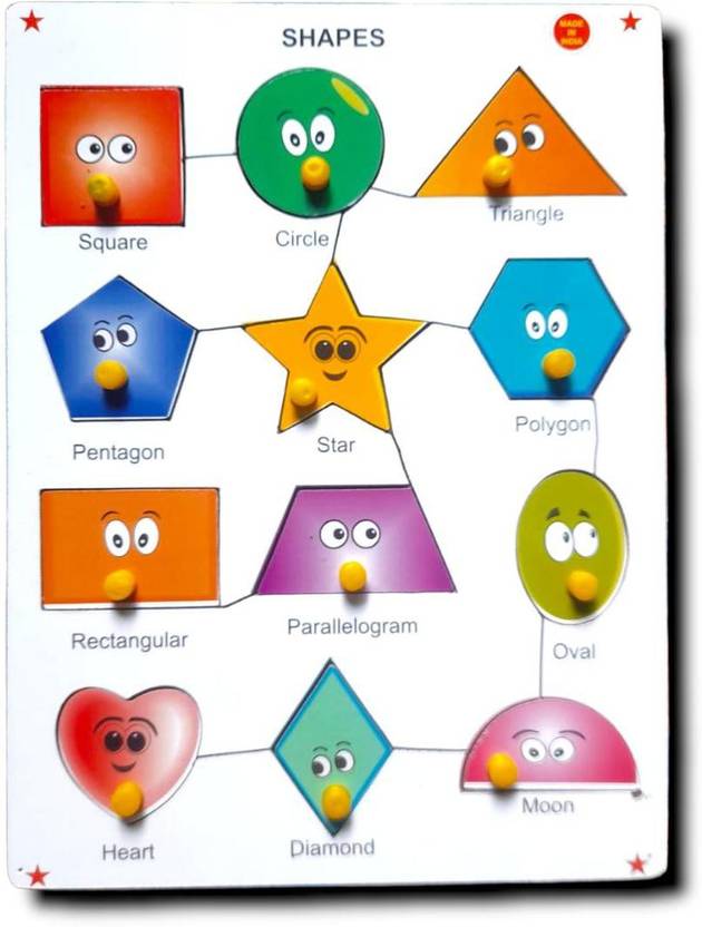 aasiyaenterprises Smiley Shapes Picture Puzzle Board For Kids Learning ...