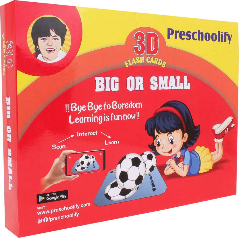 Preschoolify Big or Small 3D Flash Cards for Kids/Toddlers Augmented ...