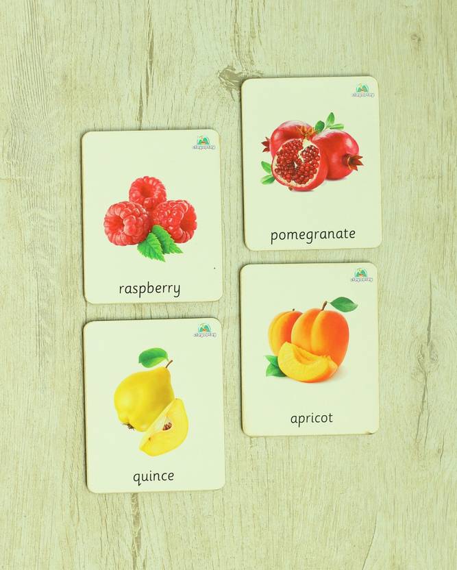 Clayoplay Earth Friendly Fruits Flashcards For Babies, Toddlers Price ...