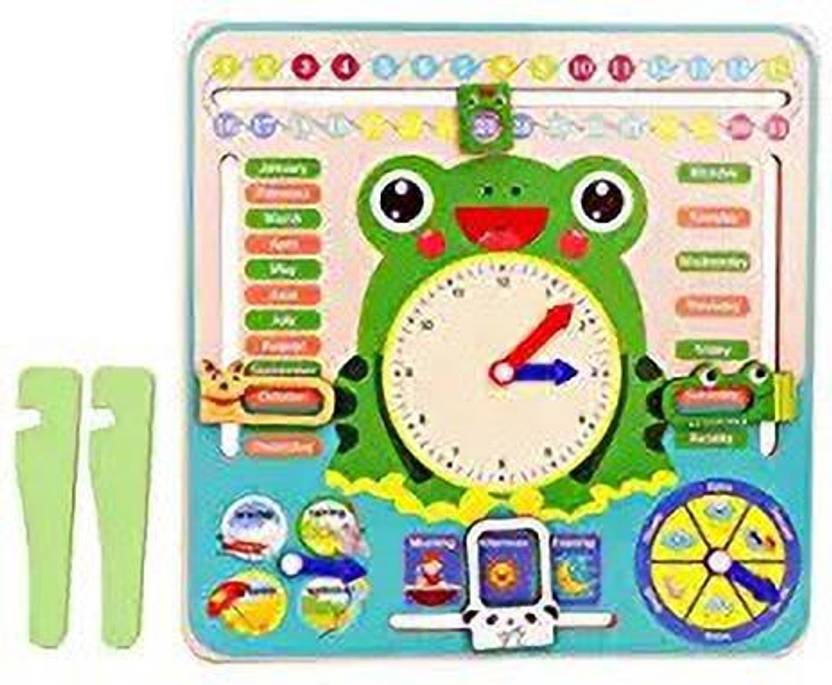 TRU TOYS Wooden Montessori Analog Clock for Kids, Preschool Number ...